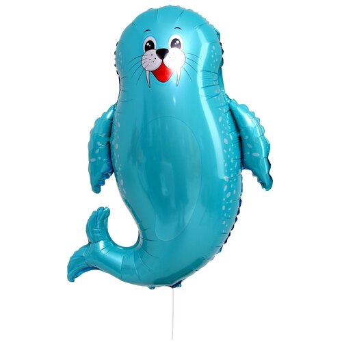 Воздушный шар Страна Карнавалия Веселый морской котик 30", голубой