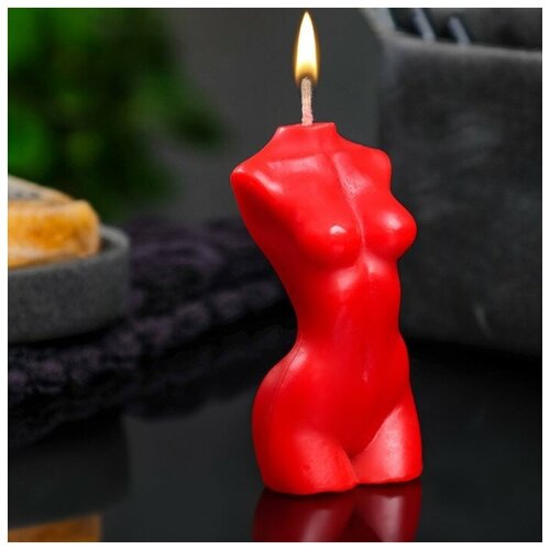 Фигурная свеча "Женское тело №1" красная, 9см