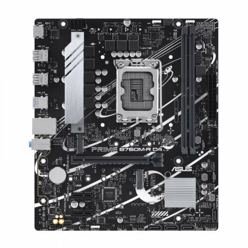 ASUS Материнская плата Asus PRIME B760M-R D4 Soc-1700 Intel B760 2xDDR4 mATX AC`97 8ch(7.1) 2.5Gg RAID+HDMI