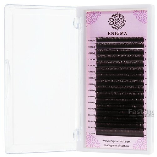 Enigma Ресницы для наращивания цвет Мокка C/0,07/11 mm отдельные длины (16 линий) / Ресницы для наращивания Энигма