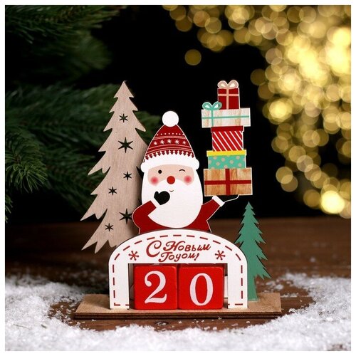 Вечный календарь «Дед Мороз с подарками» 14 × 5,5 × 15,5 см