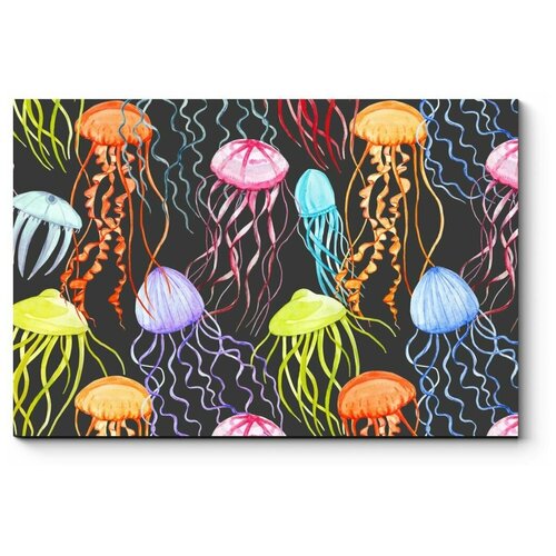 Модульная картина Разноцветные медузы110x73