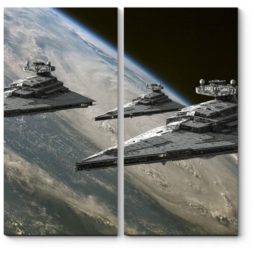 Модульная картина Межгалактические корабли 130x130