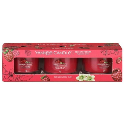 Подарочный набор из 3 свечей Yankee Candle Red Raspberry