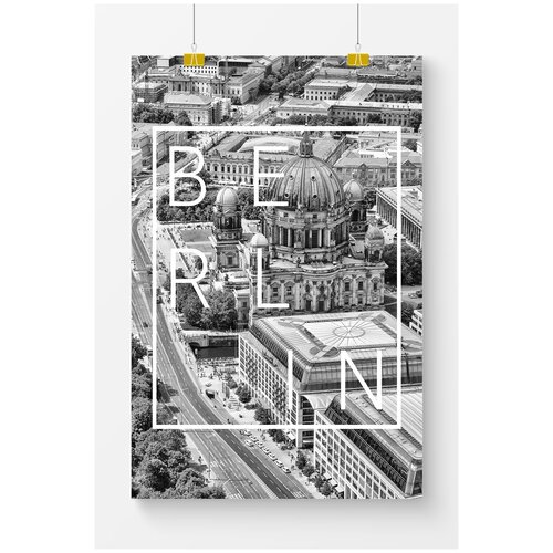 Постер для интерьера Postermarkt Черно-белый Berlin, 50х70 см, в тубусе