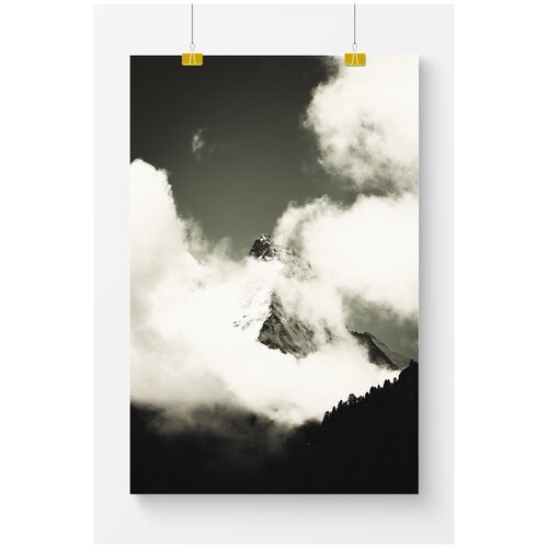 Постер на стену для интерьера Postermarkt Туман в горах №3, размер 50х70 см, постеры картины для интерьера в тубусе