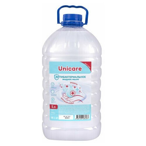 Мыло жидкое антибактериальное 5 л UNICARE, ПЭТ, UC501066 (цена за 1 ед. товара)