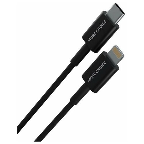 Дата-кабель Smart USB 2.4A PD30W быстрая зарядка для Lightning 8-pin Type-C More choice K71Si TPE 1м Black