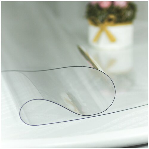 Гибкое/мягкое стекло круг Vello d'oro, 104x104 см, толщина 1 мм, скатерть ПВХ прозрачная декоративная на круглый стол