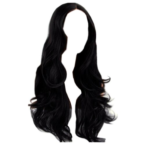 Парик карнавальный искусственный волос волнистый длинный 65 см цвет черный