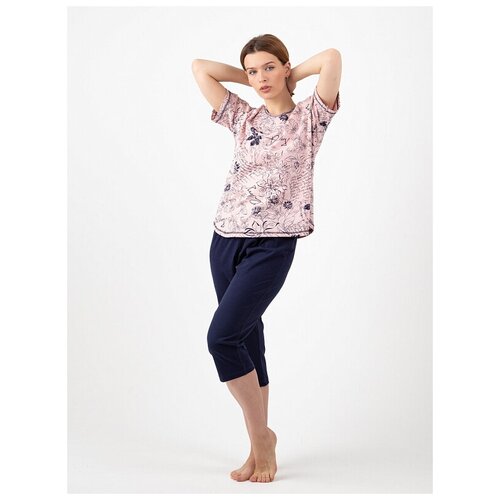 Пижама  Lilians, размер 56, розовый, синий