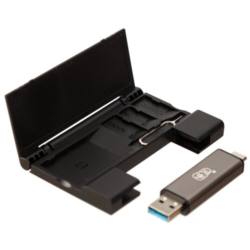 Кардридер SmartQuickly C350M - 2 в 1 (SD, Micro SD) USB 3.0 + чехол для карт памяти