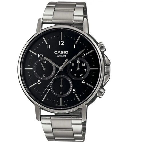 Наручные часы CASIO Collection MTP-E321D-1A, черный, серебряный