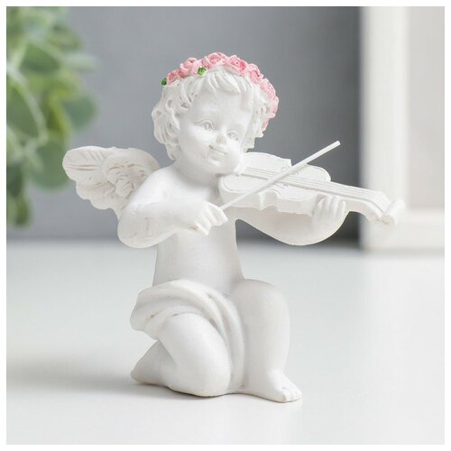 Сувенир полистоун "Белоснежный ангел со скрипкой" 7х5,5х8 см 7656085