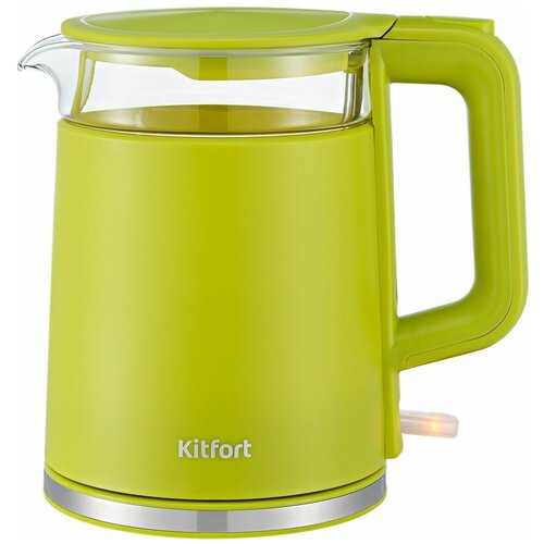 Чайник электрический Kitfort KT-6124-2, 1.2 л, 2200 Вт, салатовый