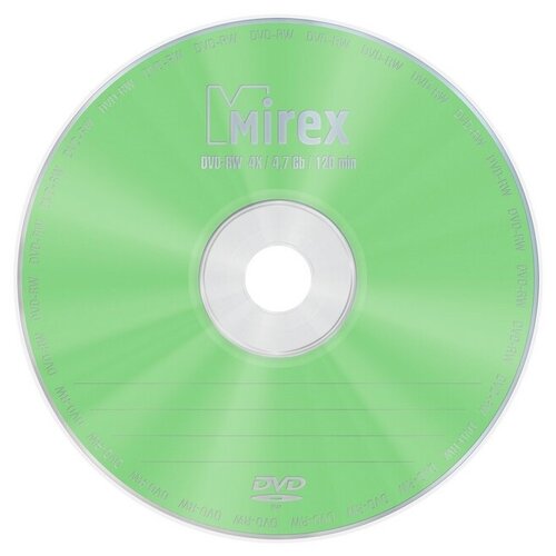 Комплект 5 упаковок, Носители информации DVD-RW, 4x, Mirex, Cake/25, UL130032A4M