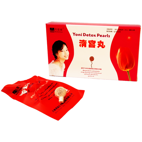 Фитотампоны оригинальные китайские "Yoni Detox Pearls", коробка 6 шт. Фито тампоны женские травяные лечебные гинекологические