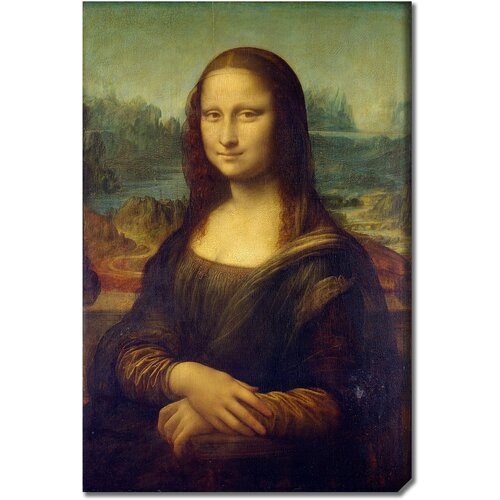 Картина для интерьера на холсте Леонардо да Винчи "Мона Лиза" 50х70, холст натянут на подрамник