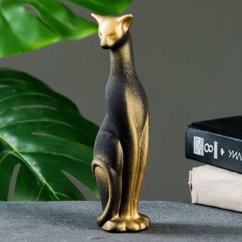 Хорошие сувениры Фигура "Кошка Багира голова влево" черная/золото 5х5х20см