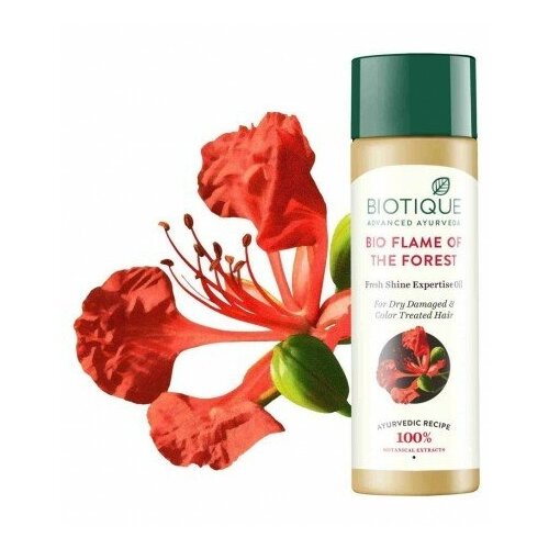 BIO FLAME OF THE FOREST Fresh Shine Expertise Oil, Biotique (БИО лесное пламя масло для волос, Биотик), 120 мл.