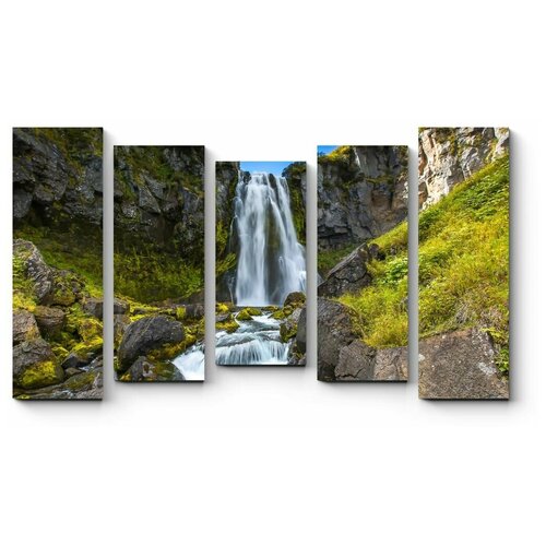 Модульная картина Горный водопад 170x102