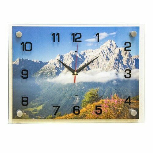 Рубин Часы настенные, интерьерные: Природа, "Горы", 25 х 35 см