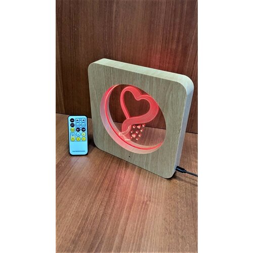 Светодиодный 3D светильник "Сердечка"