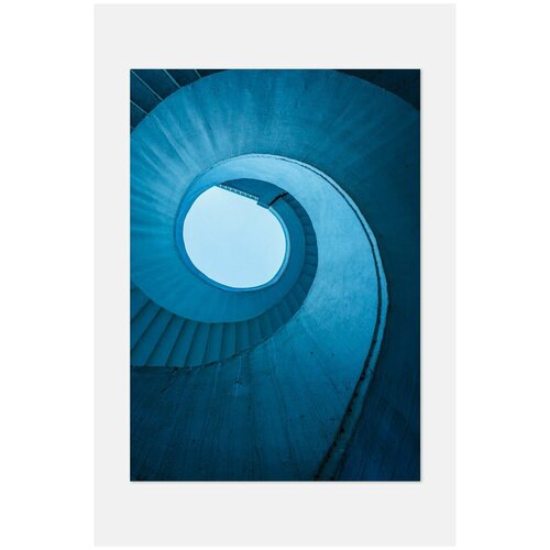 Постер для интерьера Postermarkt, 40х50 см в тубусе, Синий #3
