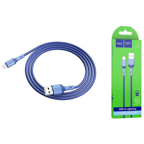 Дата-кабель Hoco X65 USB-Lightning, 1 м, синий