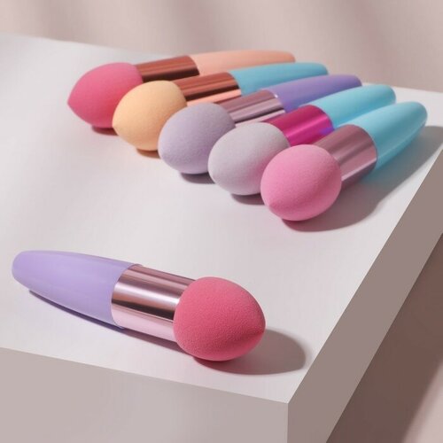 Спонж для макияжа с ручкой «Капля», 10 × 3 см, цвет микс