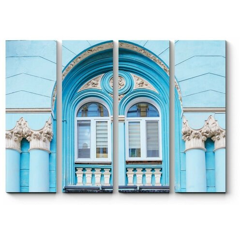 Модульная картина Голубой фасад с лепниной180x135