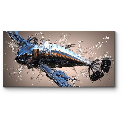 Модульная картина Стальная рыбка 80x40