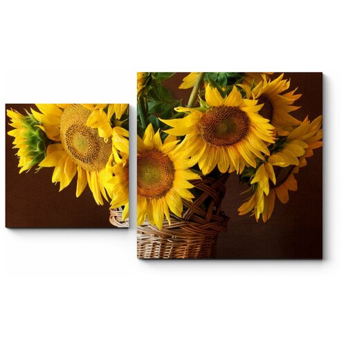 Модульная картина Солнечные цветы 60x36