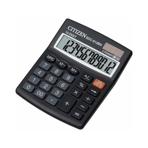 Калькулятор настольный Citizen SDC812BN 12-разрядный, 218877