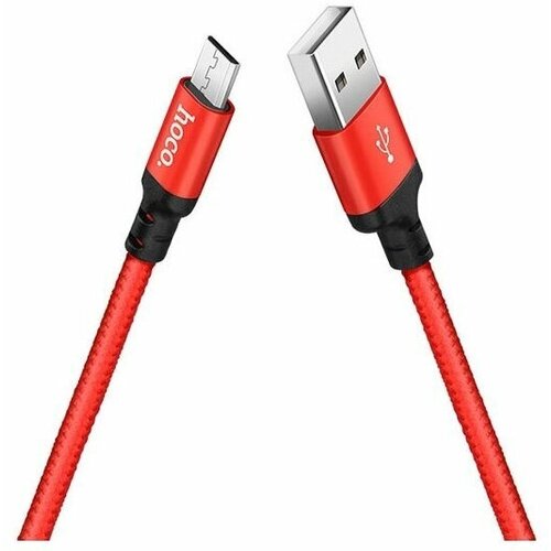 Набор из 3 штук Кабель USB 2.0 Hoco X14, AM/microBM, черно-красный, 2 м
