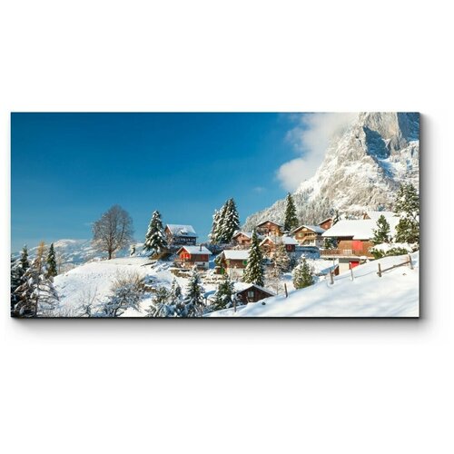 Модульная картина Зимняя Швейцария 130x65
