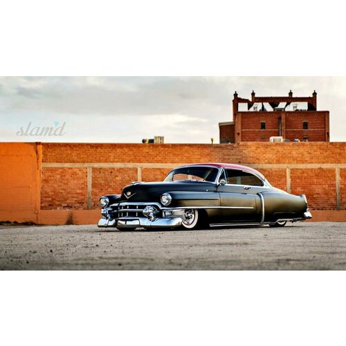 Картина на холсте 60x110 LinxOne "American car classic cadillac" интерьерная для дома / на стену / на кухню / с подрамником