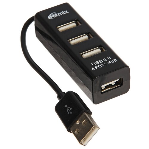 Хаб USB Ritmix CR-2402 USB 4-ports Black