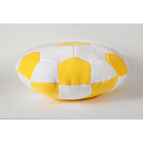 Подушка декоративная круглая цвет белый, желтый диаметр 30 см.