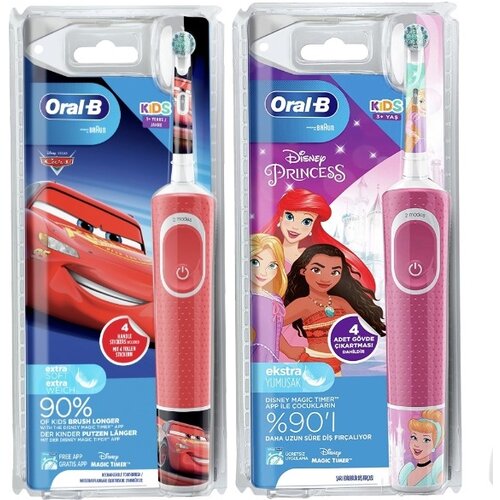  Электрическая зубная щетка Oral-B Vitality D100.413.2k  Kids Cars & Princess Mix, микс