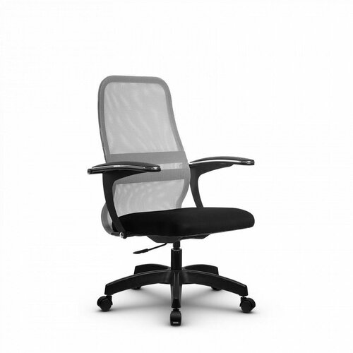 Компьютерное офисное кресло mетта SU-СU160-8Р, PL, Светло-серое/Черное