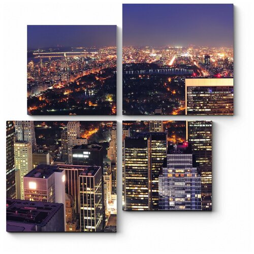 Модульная картина Огни ночного Нью-Йорка 60x60
