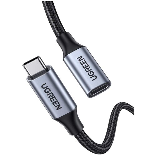 Кабель UGreen USB Type-C (m) - USB Type-C (f), 0.5 м, 1 шт., черный