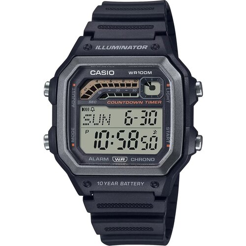 Наручные часы CASIO Collection WS-1600H-1A, черный, серый