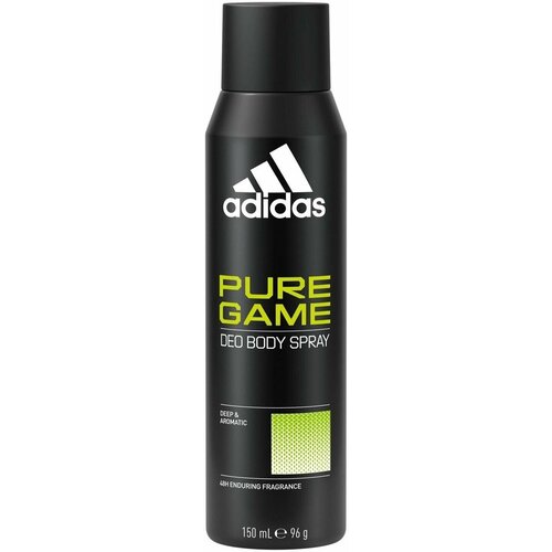 Дезодорант-спрей Adidas Pure Game для тела для мужчин 48 часов 150 мл (из Финляндии)