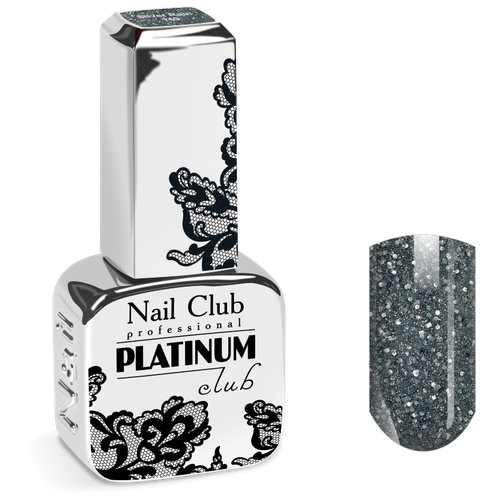 Nail Club professional Эмалевый гель-лак для ногтей с липким слоем PLATINUM CLUB 149 Silver Rain, 13 мл.