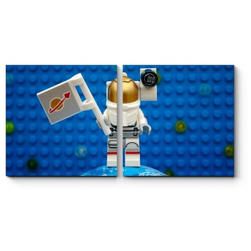 Модульная картина Лего-космонавт 60x30