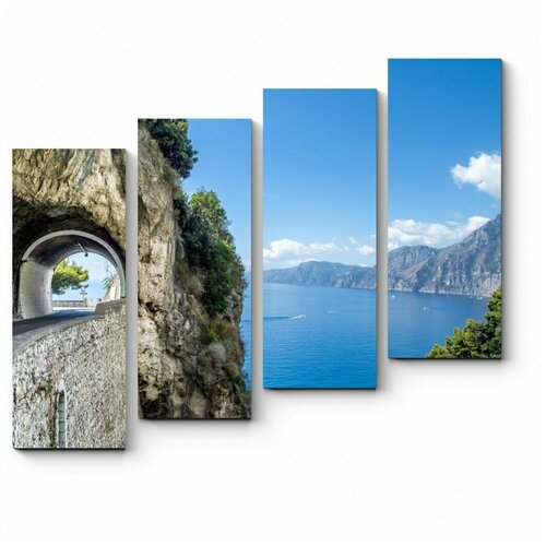 Модульная картина Тоннель на побережье Италии 80x69