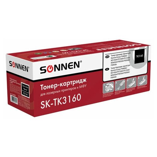 Тонер-картридж лазерный SONNEN (SK-TK3160) для KYOCERA ECOSYS P3045dn/P3050dn/P3060dn/M3145dn, ресурс 12500 стр.