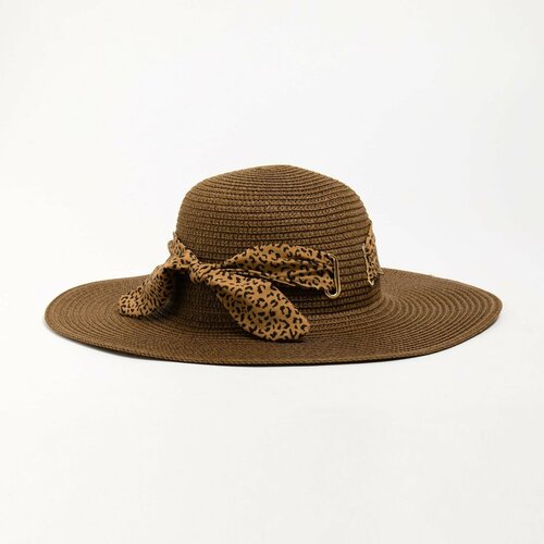 Шляпа Minaku, размер 54, бежевый, коричневый